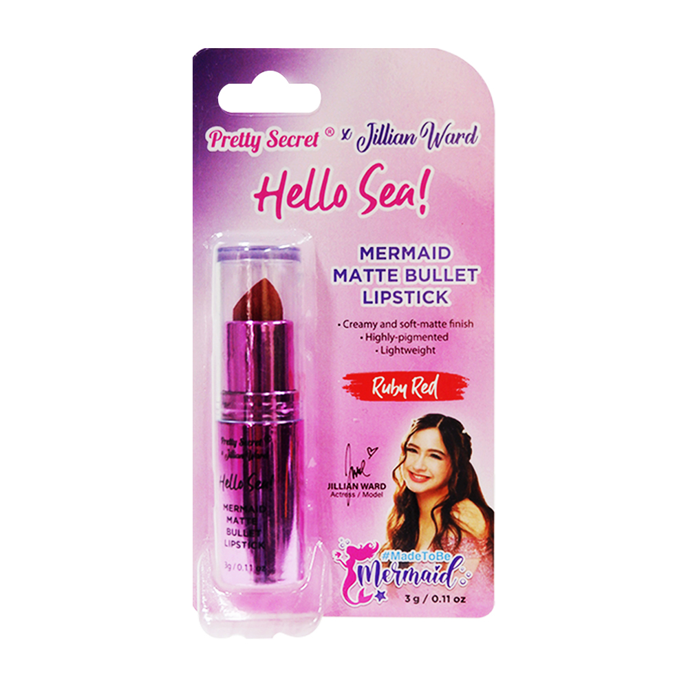 Pretty Secret Mermaid Matte Bullet Lipstick 3g- Ruby Red