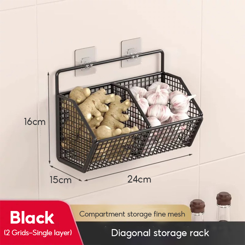 Yoice Wall Mounted Kitchen Hanging Rack Wall Shelf Rack Vegetable Fruit ...