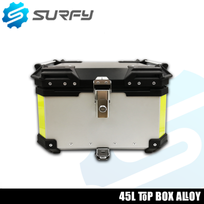Surfy Motorcycle Alloy Top Box Tail Box 45 Liters Heavy Duty Universal
