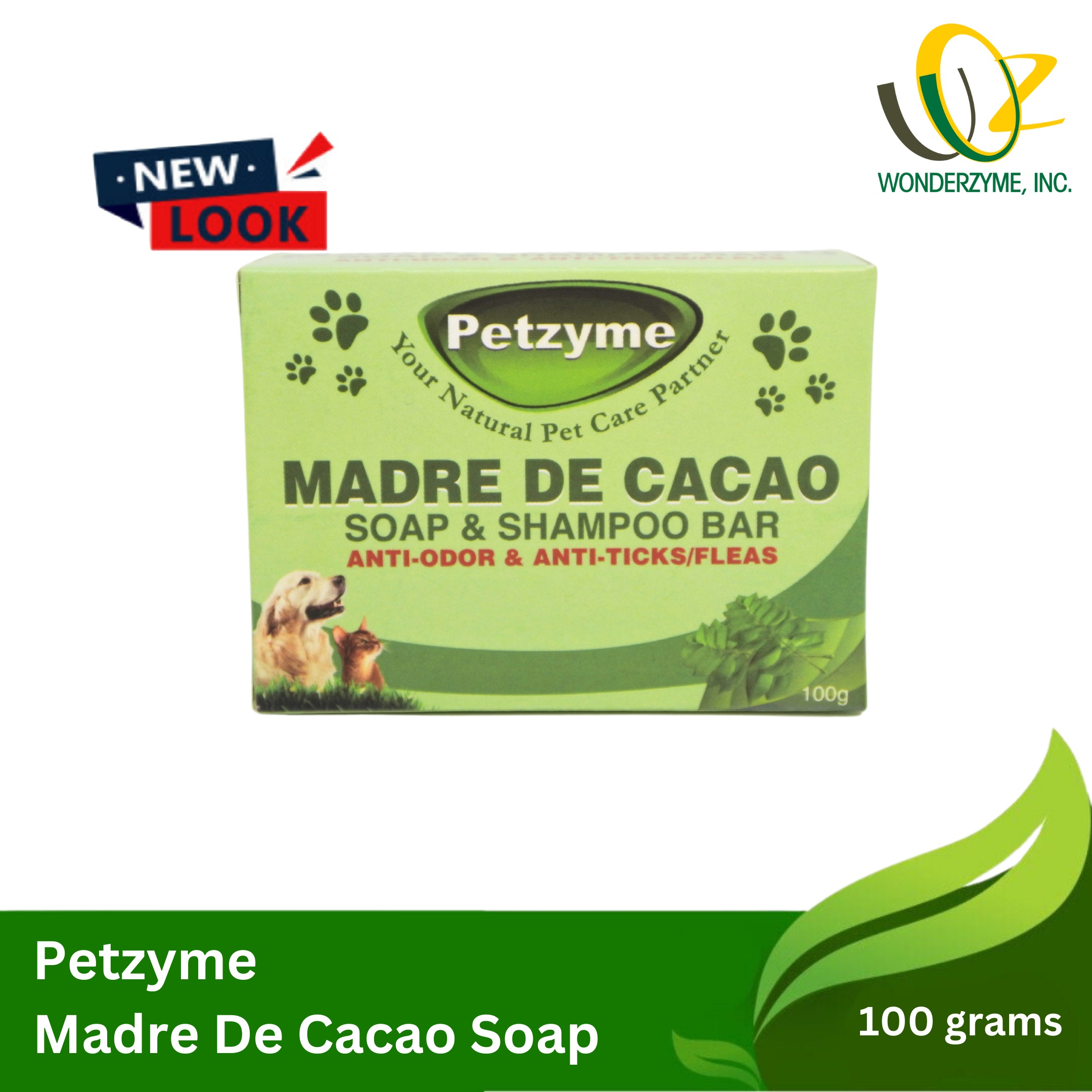 PETZYME Pet Soap & Shampoo Bar 100 grams (Madre De Cacao)