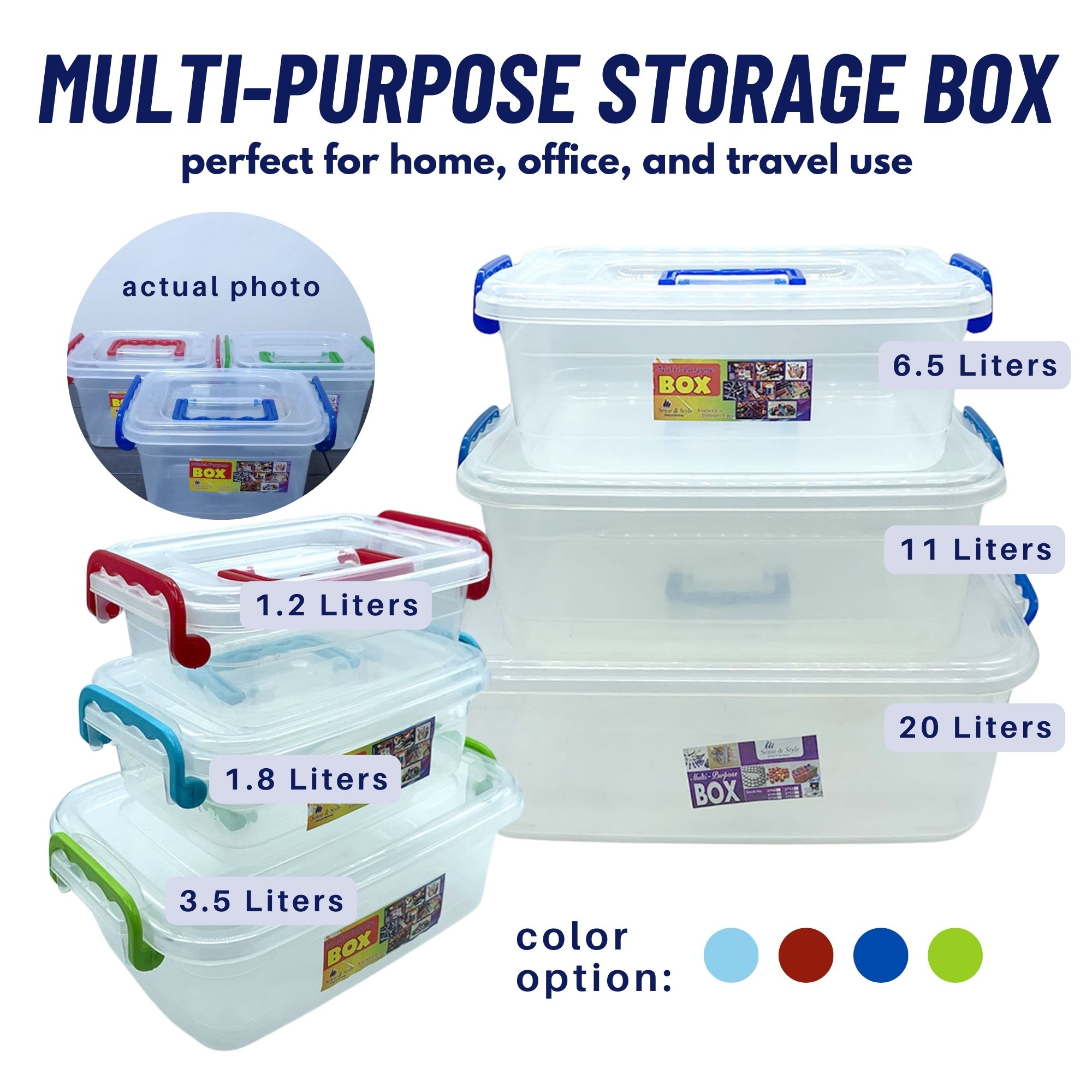 Product Multi-Purpose Storage Box with Handle – Transparent Plastic ...