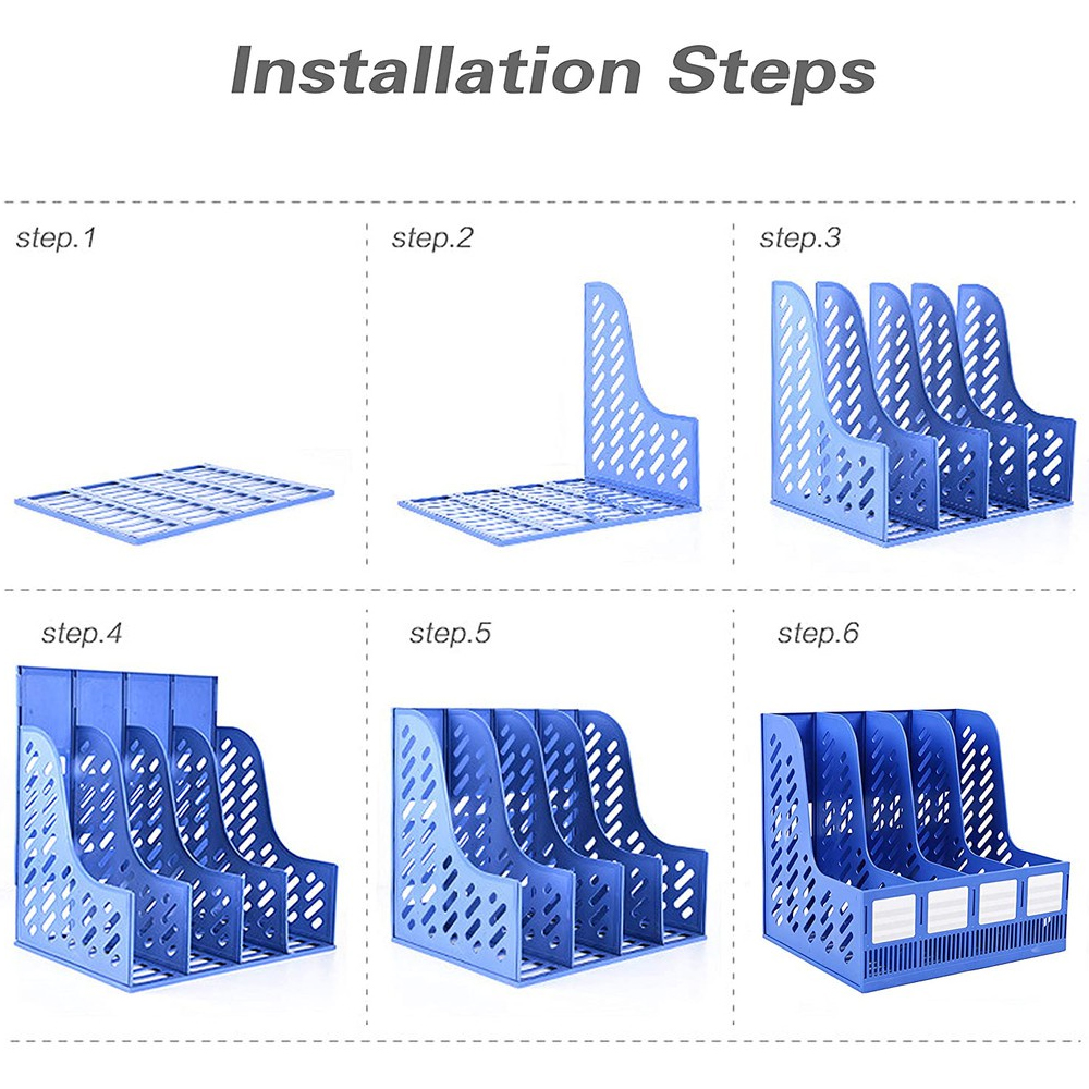 product office file holder 4 desktop storage book paper desk rack ...