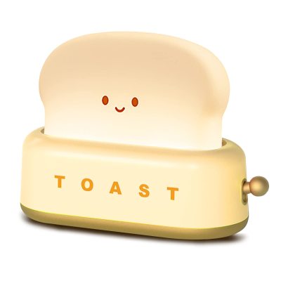 LED Toast Lamp Cute Mini Table Lamp Bread Toast Dimmable Lamp with 15 ...