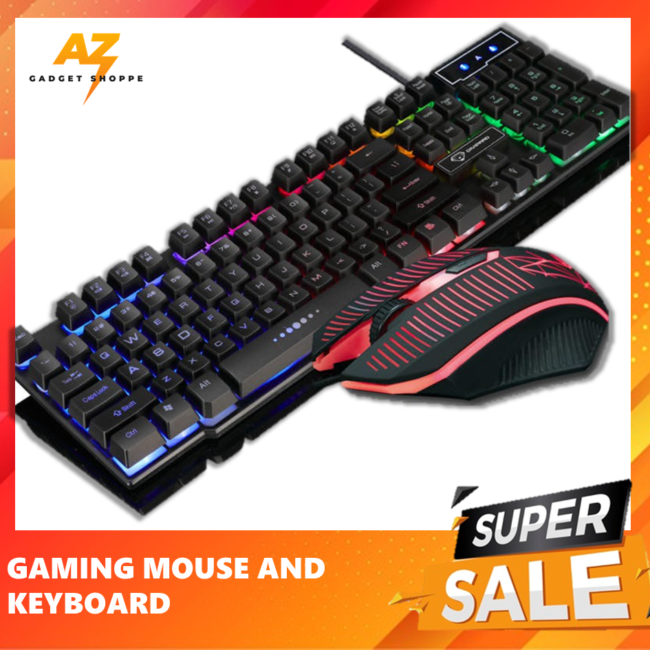 【FLASH SALE】AZ LED Gaming Keyboard Mouse Set Wired Keyboard Gamer ...