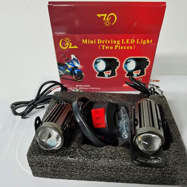 【New 2pcs lights】Mini Driving Light White+Yellow Pair of Universal High ...