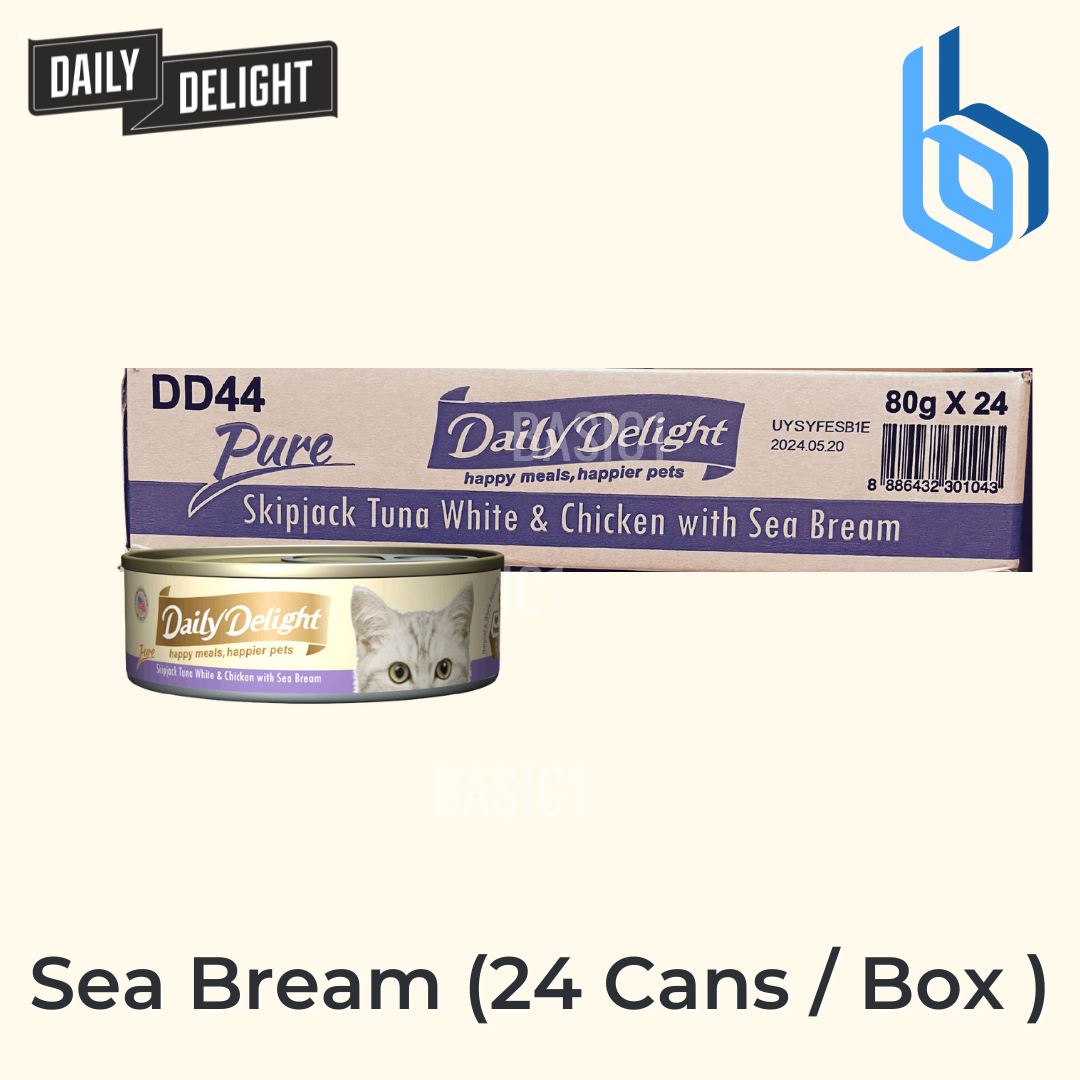 Daily Delight Pure Skipjack Tuna White & Chicken Wet Cat Food ( 24 Cans ...