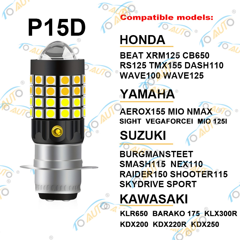 (Upgraded)1PCS 360° T19 Motorcycle Led Headlight 25w Mini Driving Light Spot Lights P15D H4 H6 ...