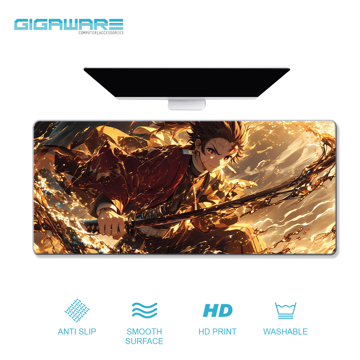 Gigaware Demon Slayer Design Extended Mousepad Deskmat Large Gaming ...