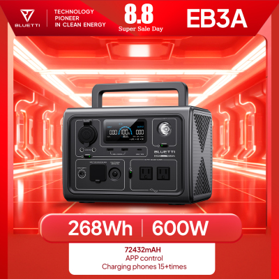 BLUETTI EB3A 268Wh/600W 72432mAH (Inverter power 1200W) LiFePO4 Battery ...