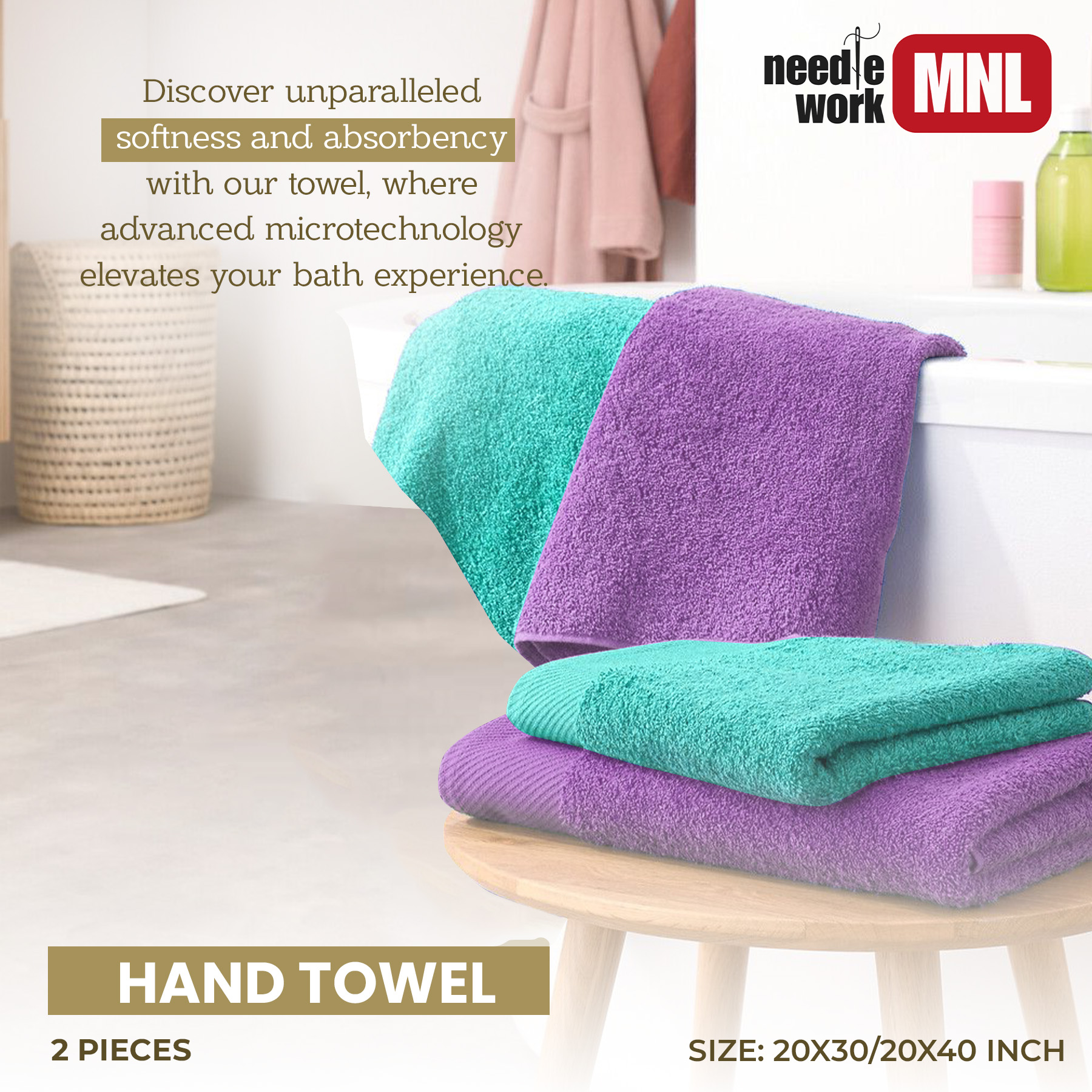 Needle Work - Hand Towel Assorted (20x30/20x40)
