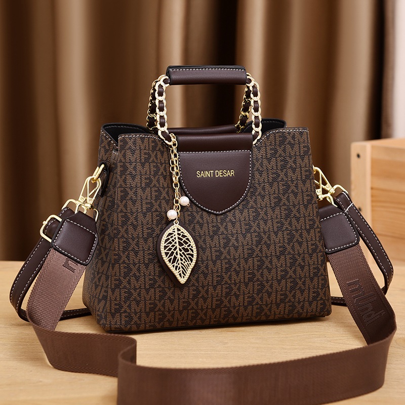 Fashion Handbag Women's Bag Printing Contrast Shoulder Crossbody Bucket ...
