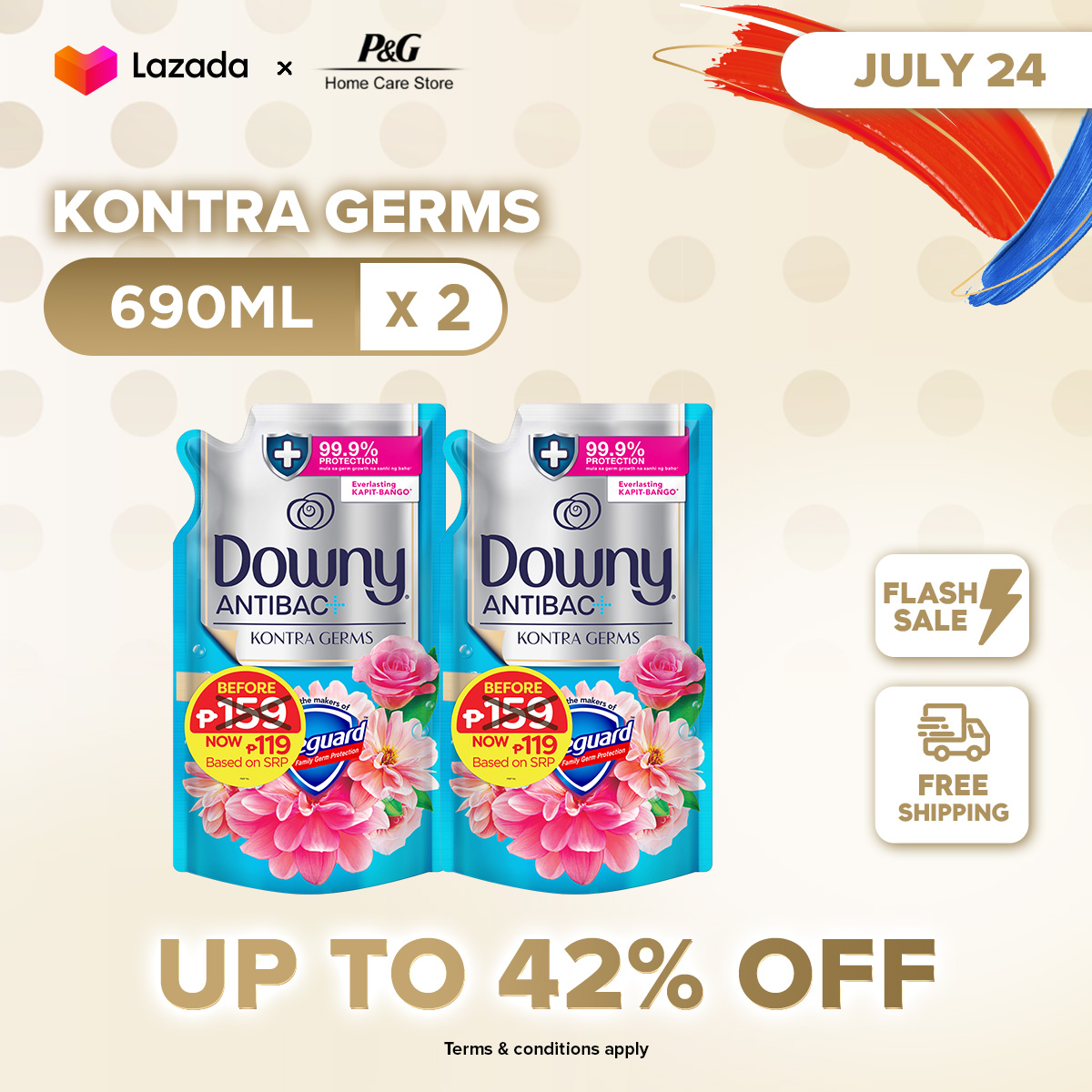 [Bundle of 2] Downy Fabric Conditioner Kontra Germs Kontra Kulob Spring Blossom 690ml Refill ...