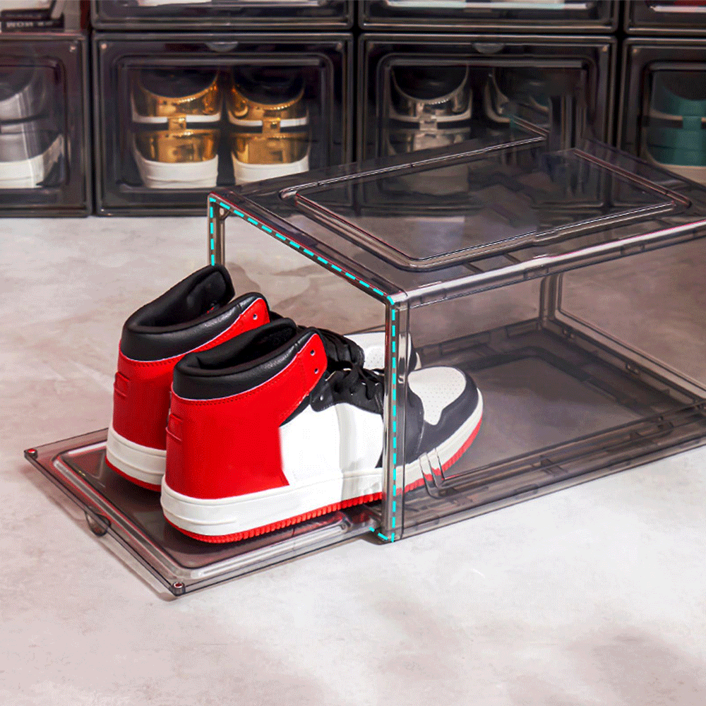 product transparent magnetic shoe box shoe storage with magnetic front ...