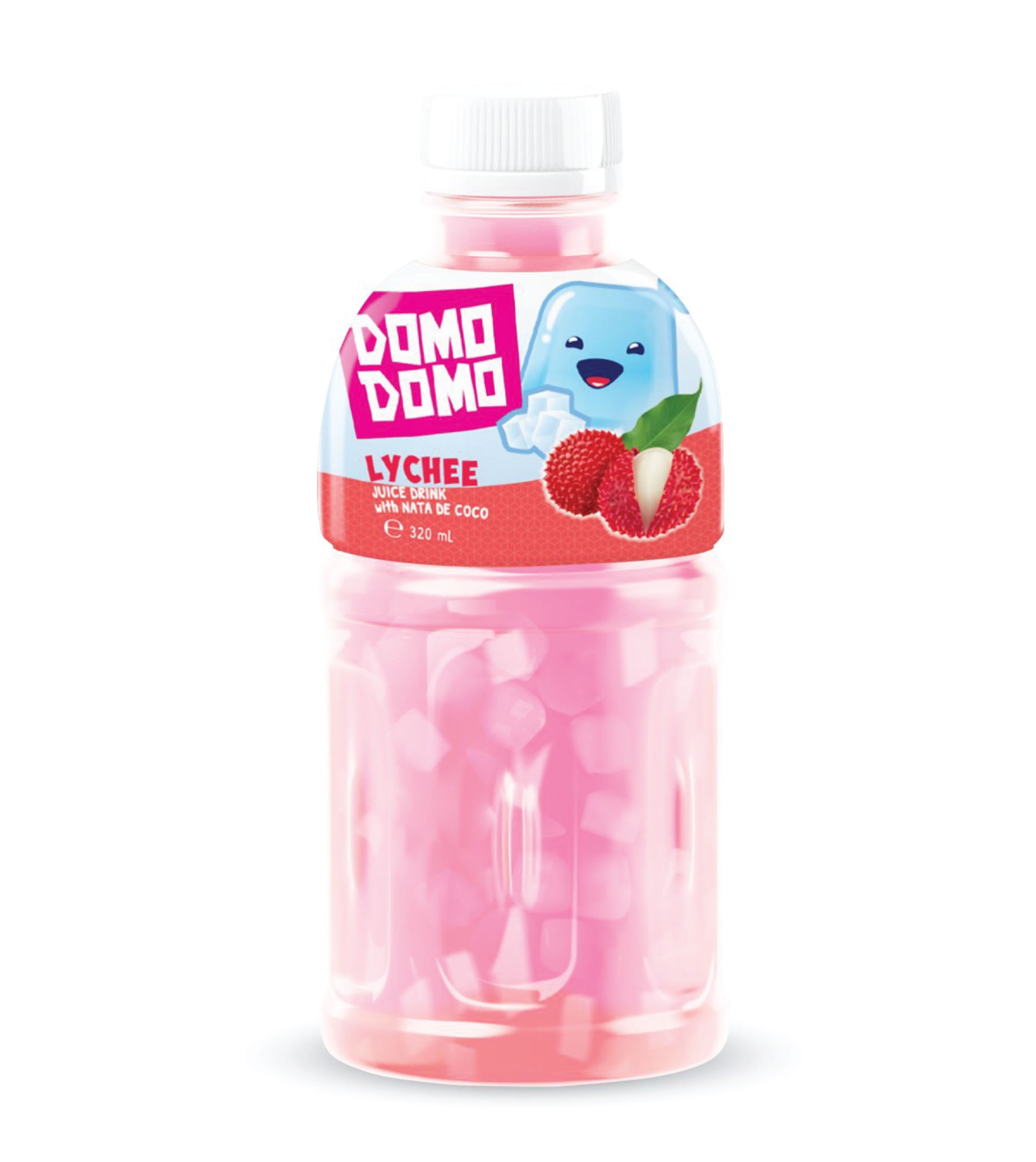 DOMO DOMO LYCHEE/STRAWBERRY/GRAPE JUICE DRINK WITH NATA DE COCO 320ML