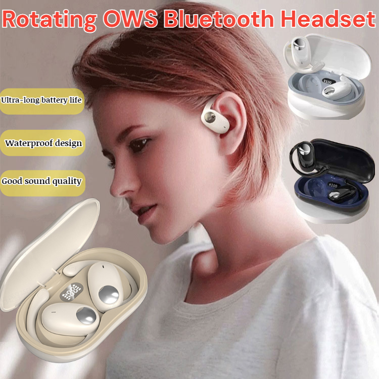 180° Rotating Open OWS Bluetooth Headset Tiny Mini Wireless Headsets ...