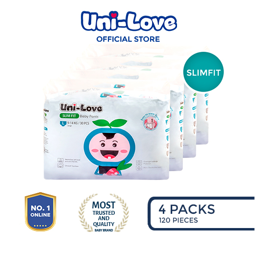 UniLove Slim Fit Baby Pants 30's (Large) Pack of 4
