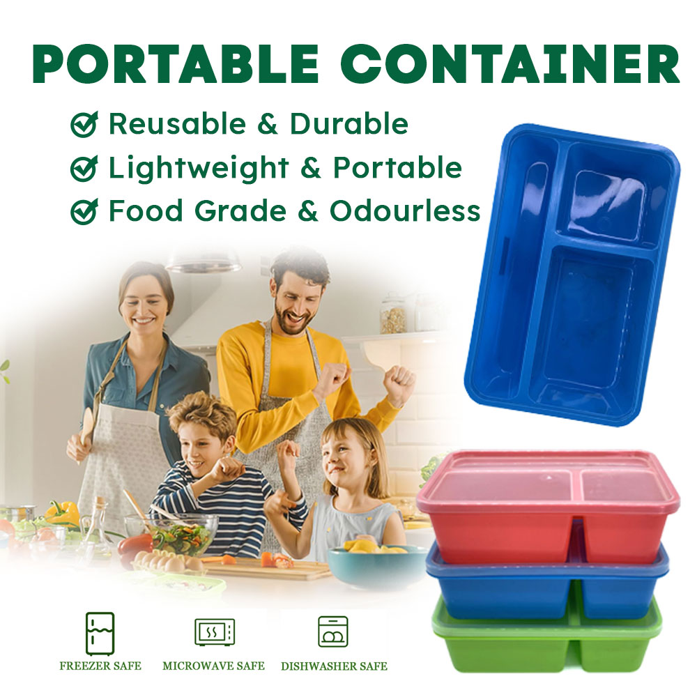 product lunch box with partition divided bento box reusable good ...