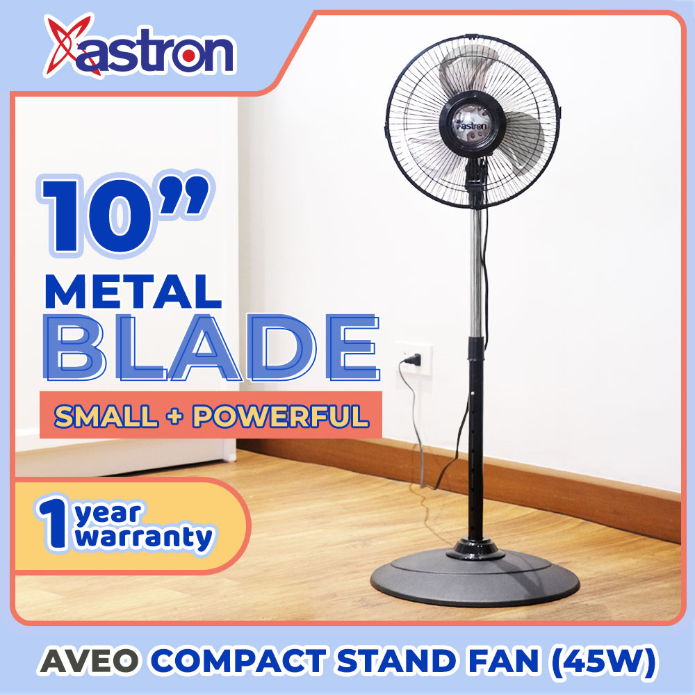 Astron Aveo Stand Fan with 10" Metal Blade (Black) | Electric Fan ...