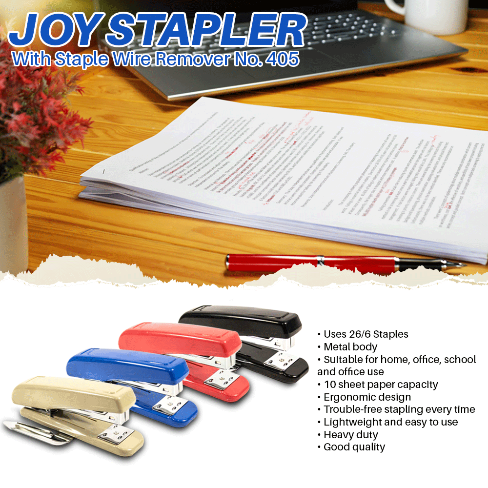 Product JOY Heavy Duty Stapler #35 With Staple Wire Remover No. 405