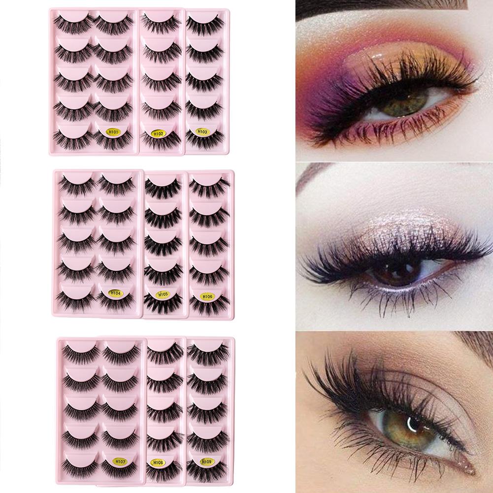 False Eyelashes 3D Lashes Natural Look Fake Eyelashes Clear Band 14mm Lashes Soft Volume Lashes ...