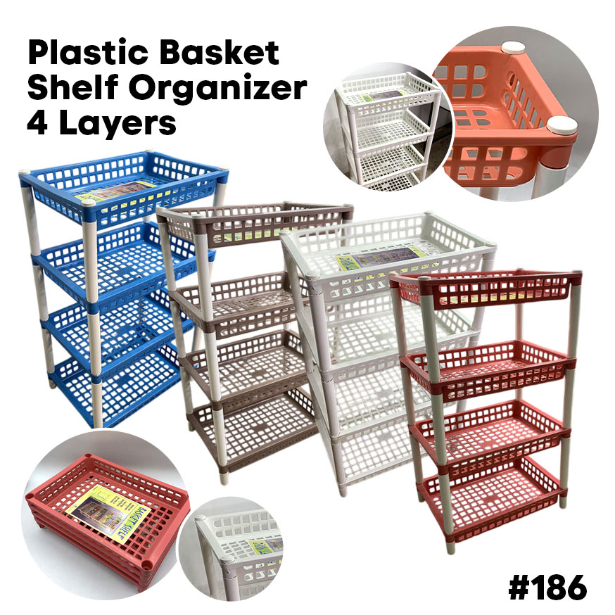 Product 4 Layers Basket Shelf | Multi-Purpose Space-Saving Basket ...