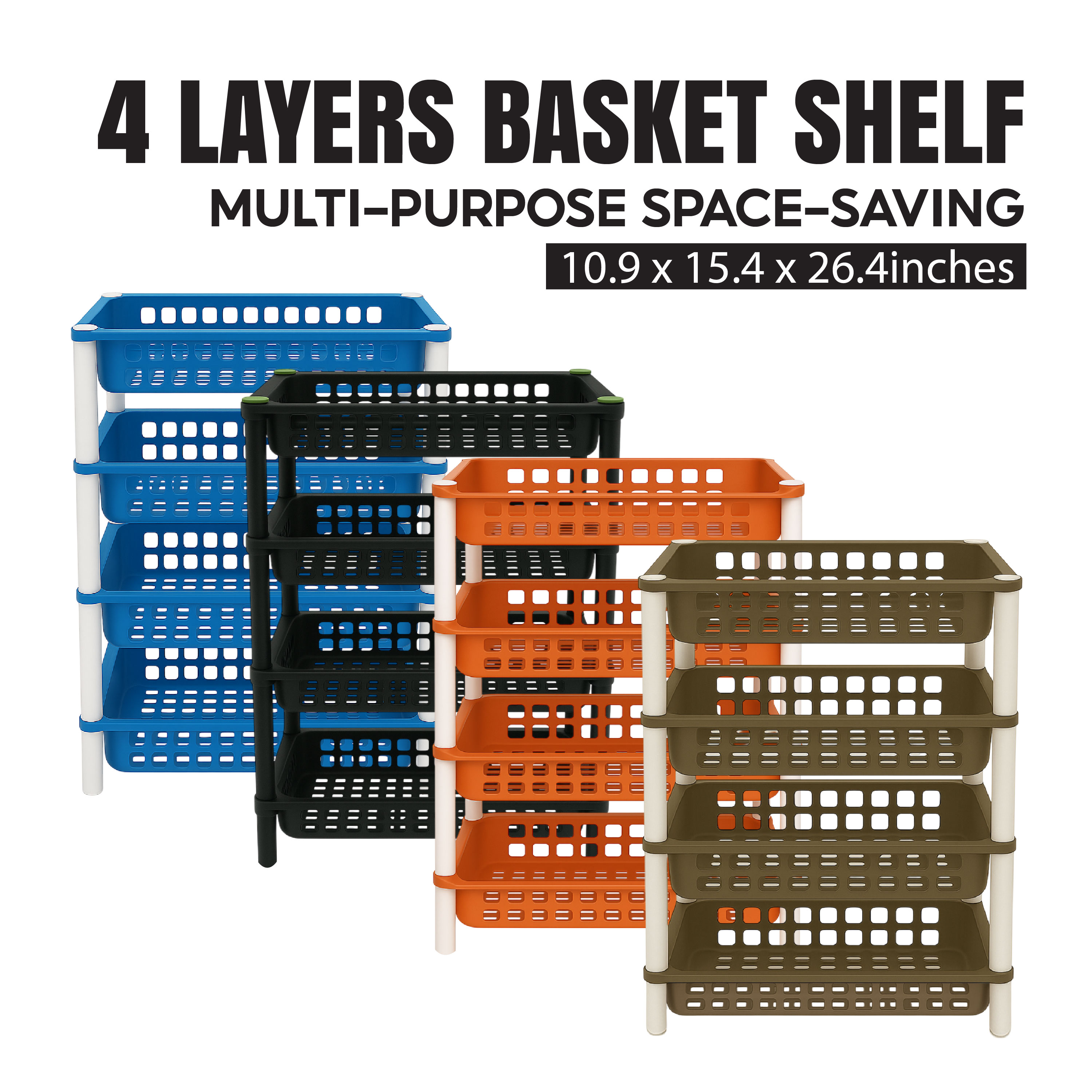 product 4 layers basket shelf multi purpose space saving basket ...