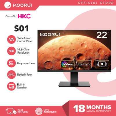 KOORUI S01 (Powered By Hkc) Monitor 21.5 Inch Gaming Monitor FHD 1080P ...