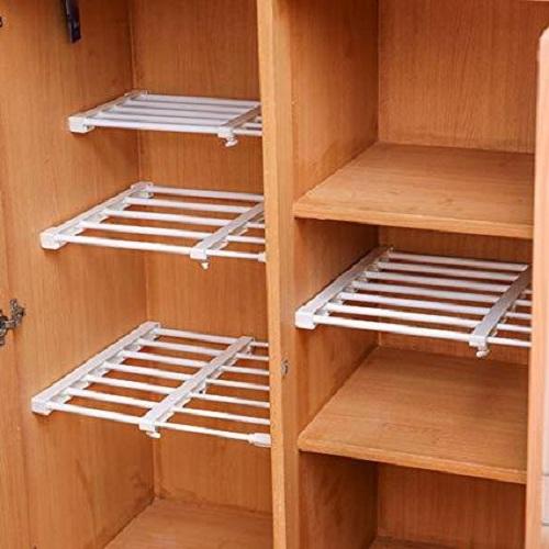 1Pc Wardrobe Cabinet Storage Rack Adjustable Nail Free Divider Shelf ...