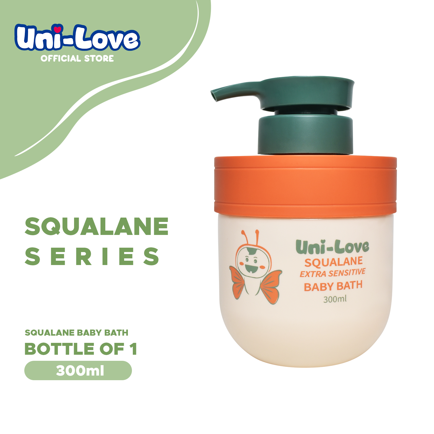 UniLove Squalane Extra Sensitive Baby Bath 300ml Bottle of 1