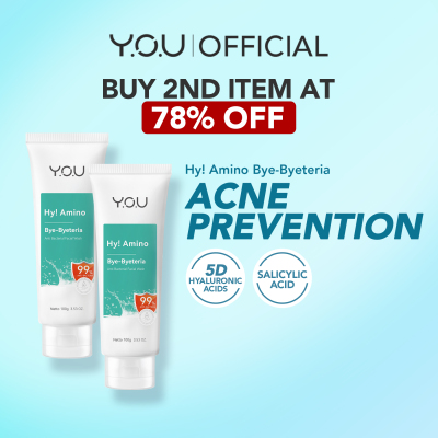 Y.O U Hy! Amino Bye-Byeteria Anti Bacterial Facial Wash l Triple Anti ...