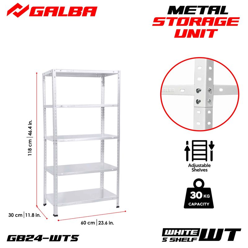 GB All-Metal Storage Shelves 3, 4 and 5 Layers Adjustable Steel Rack ...
