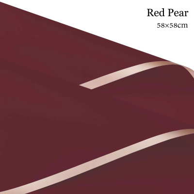 20 Sheets Pure Color Gold Edge Flower Wrapping Paper, Frosted Bouquet ...