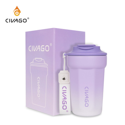Civago（13oz）Ceramic liner Stainless Steel Coffee Mug With Lid Vacuum ...