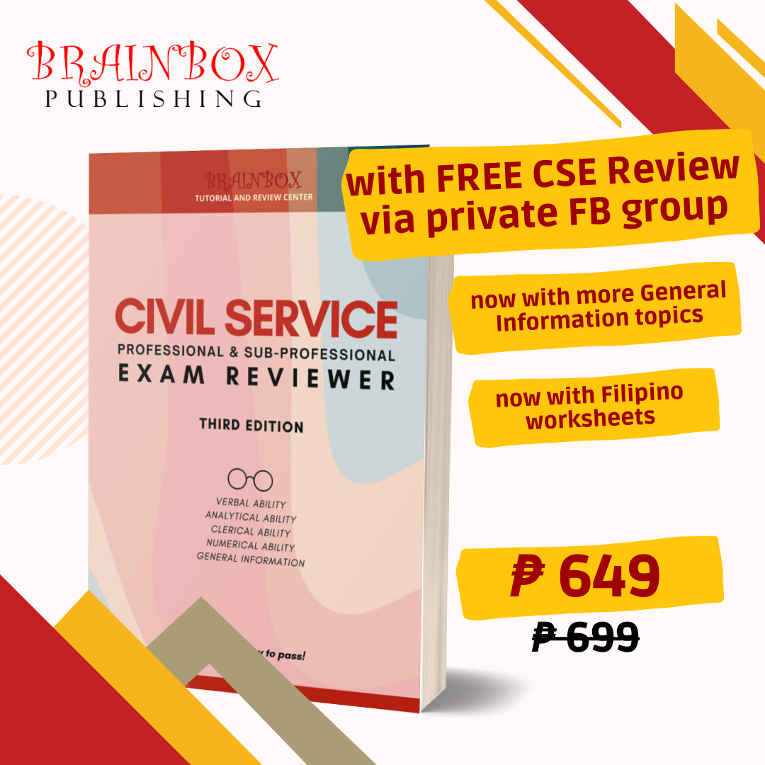 Brainbox Civil Service Exam Reviewer (3rd Edition) (c)2024