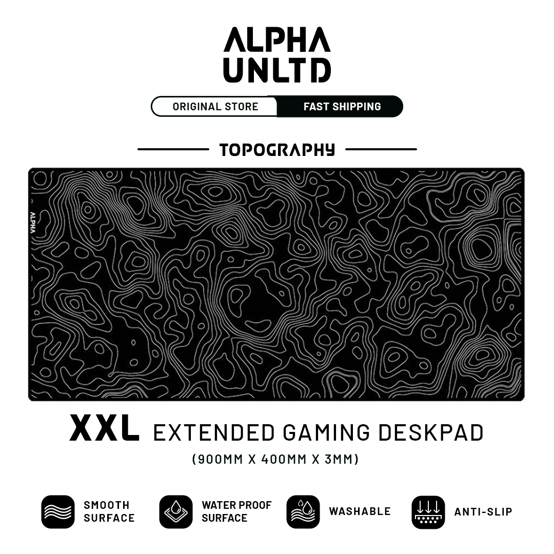 Alpha Unltd Gaming Mousepad XXL | Topography | (900x400x4mm)