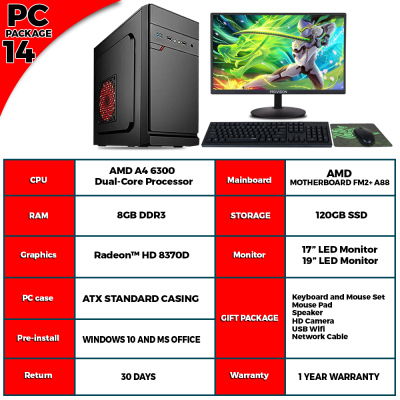 AMD Desktop Computer Set A8 7680 PC set Computer set pc full set pc ...