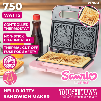 Tough Mama Hello Kitty Sandwich Maker CLSM-1 Waffle Maker Non-stick ...