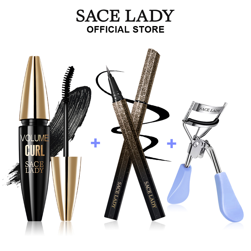 SACE LADY Eye Makeup Set Waterproof Curling Mascara Lasting Eyeliner ...