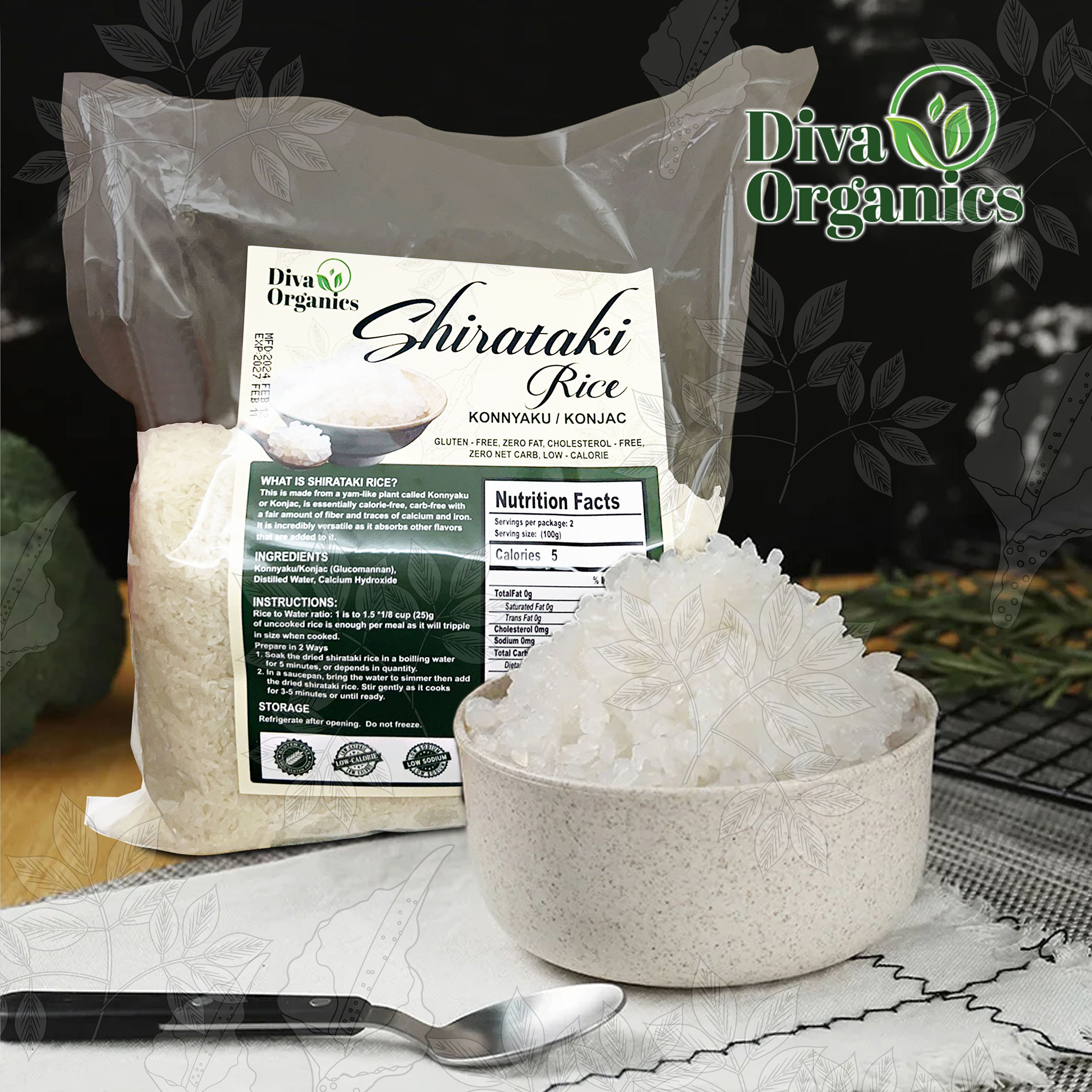 Dry / Dried Shirataki Rice and Noodles Konjac Keto / Low Carb Diet ...