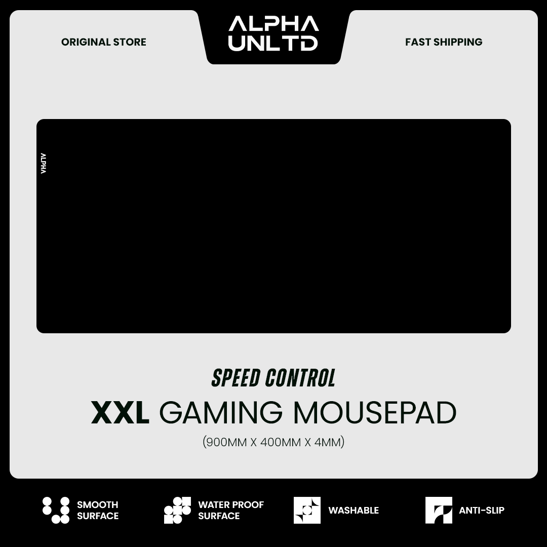 Alpha Unltd Gaming Mousepad XXL | (900x400x4mm) | Standard (Speed ...
