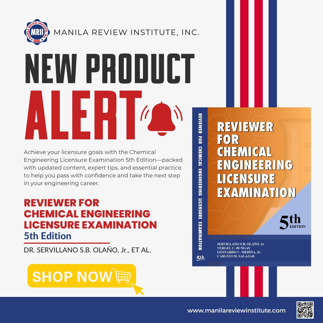 MRII REVIEWER FOR CHEMICAL ENGINEERING LICENSURE EXAMINATION 5TH ...