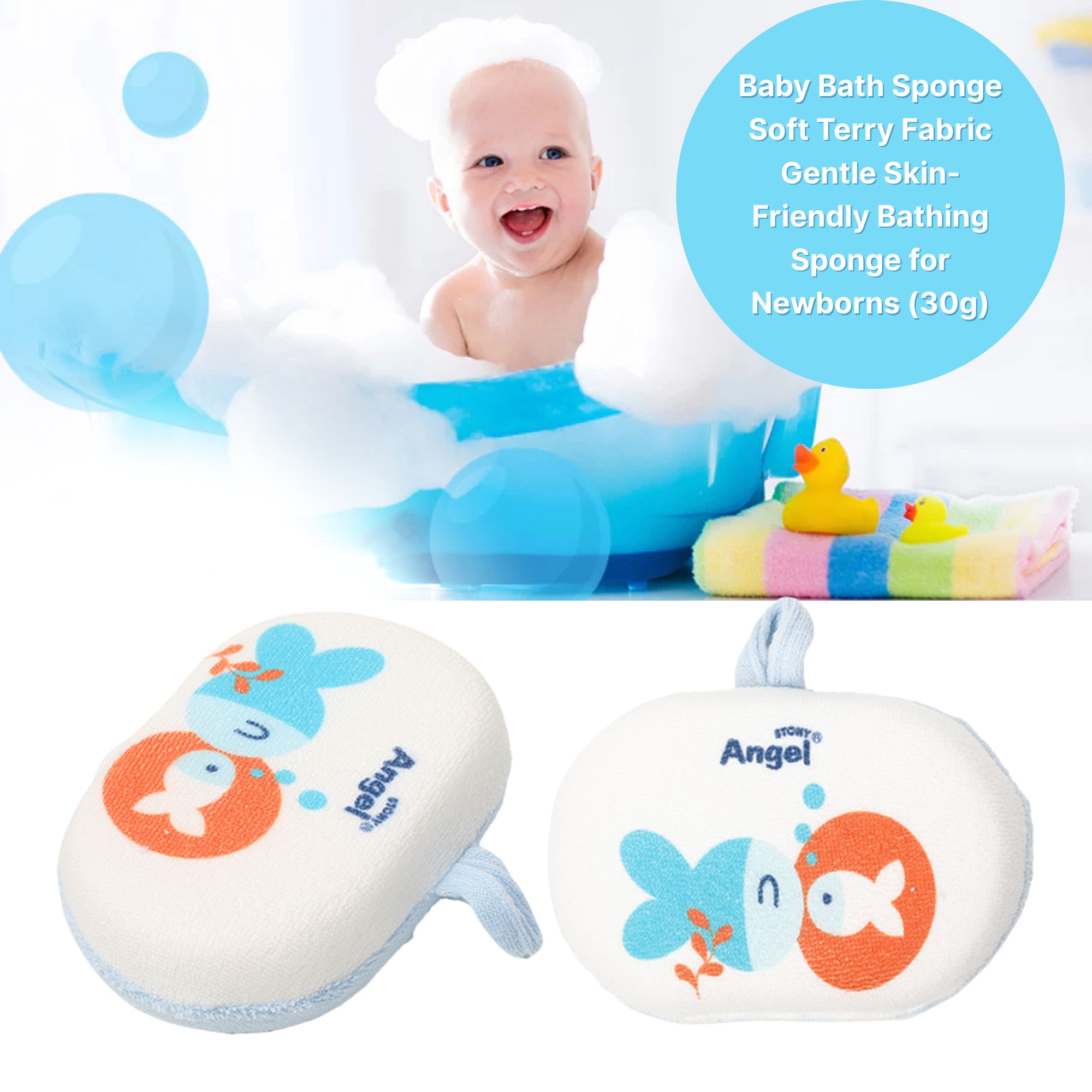 product stony angel baby bath sponge soft terry fabric gentle skin ...