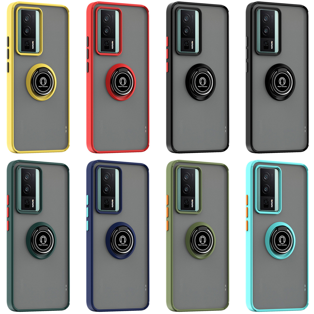 سعر Xiaomi Poco F5 Pro Case With Ring Holder Stand Matte Back Soft ...