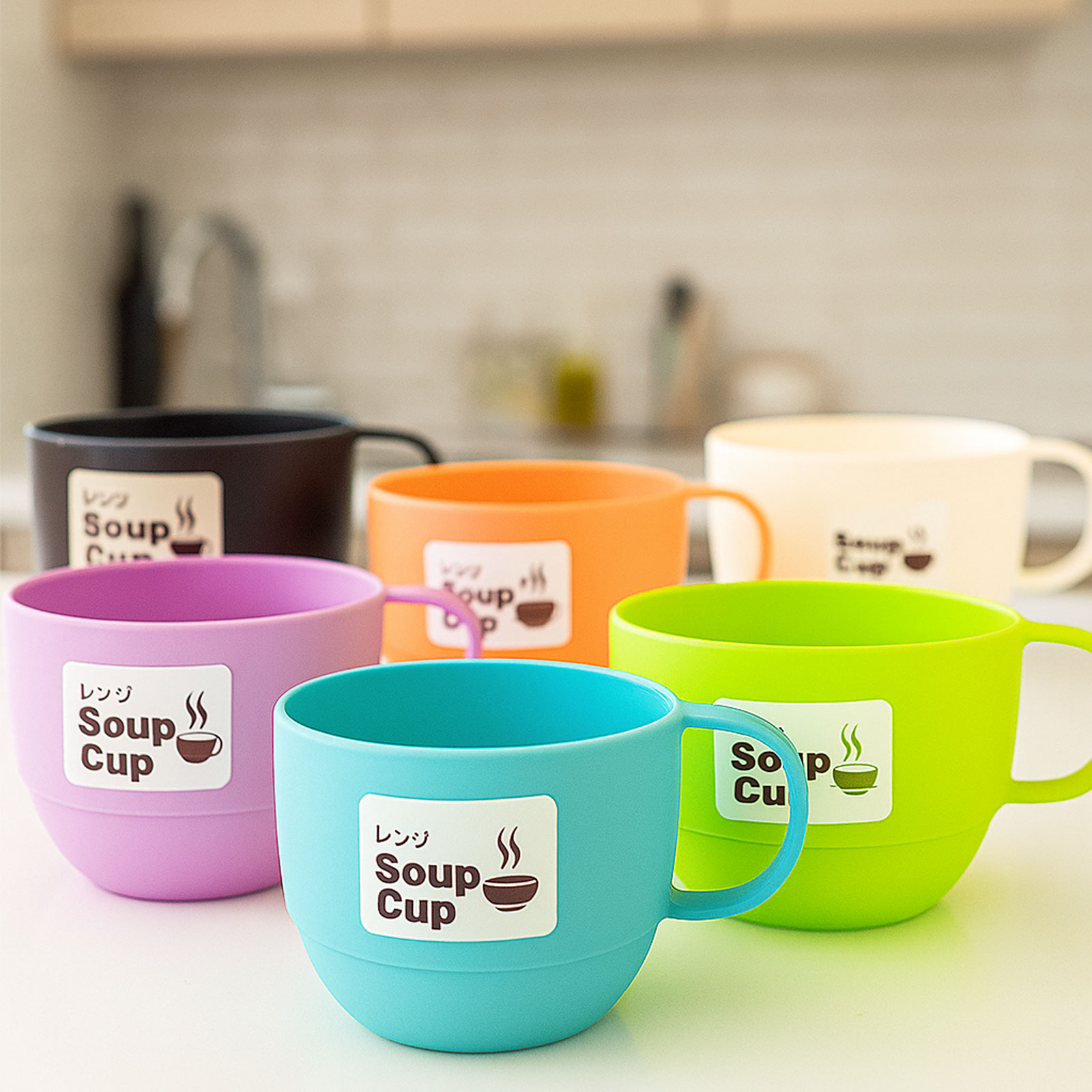 product 2 pieces reusable pastel plastic soup bowls with handle for ...
