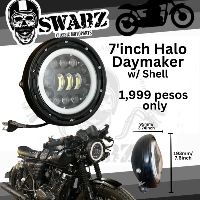 Daymaker Headlight for motorcycle Classic 7inch w/ shell