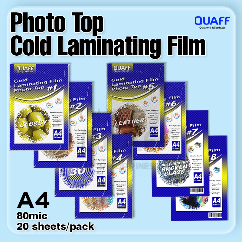 QUAFF Cold Laminating Film Photo Top A4 Size 80micron For Cold ...