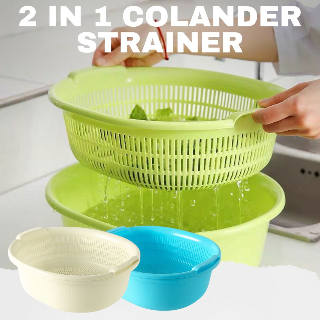 Product 2-in-1 Plastic Colander Strainer Set Food-Grade Drain Bowl for ...
