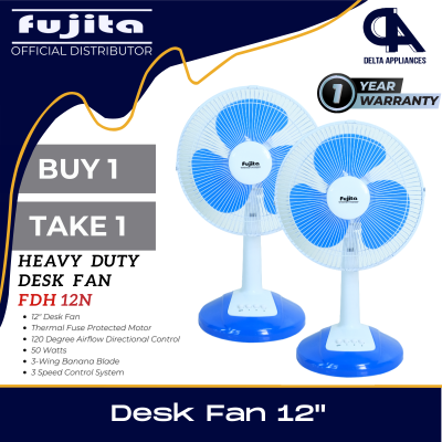 Fujita Desk Fan Electric Fan 12 Inches Desk Fan Heavy Duty Original w ...
