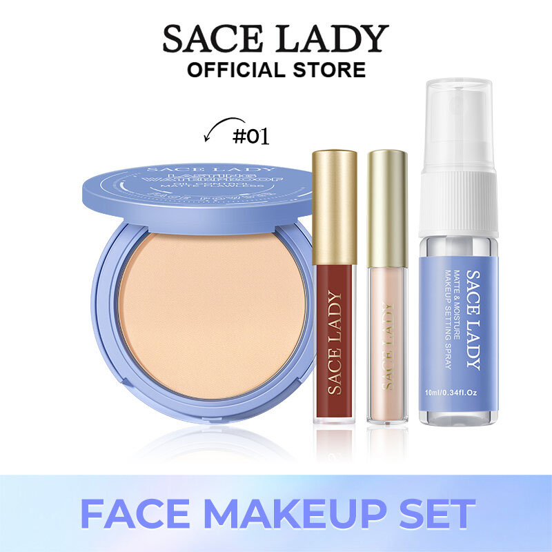 SACE LADY Oil Control Face Makeup Set Waterproof Matte Compacts Powder ...