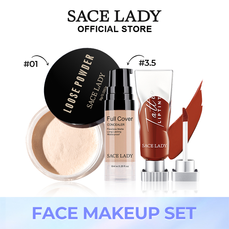 SACE LADY Face Makeup Set 3pcs Lasting Matte Finsh Setting Powder Full ...